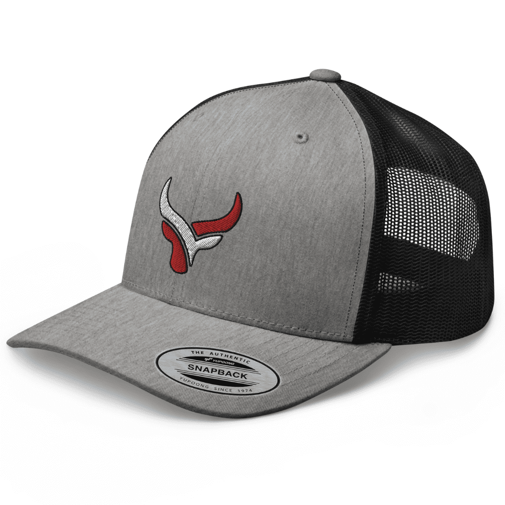 RIVEMUG Bull Head Canadian Cowboy Trucker Hat | Curved Bill Mid Crown ...