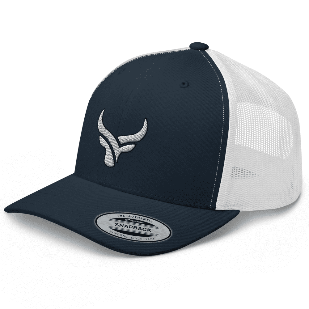 RIVEMUG Bull Head Cowboy Trucker Hat | Curved Bill Mid Crown Adjustable ...
