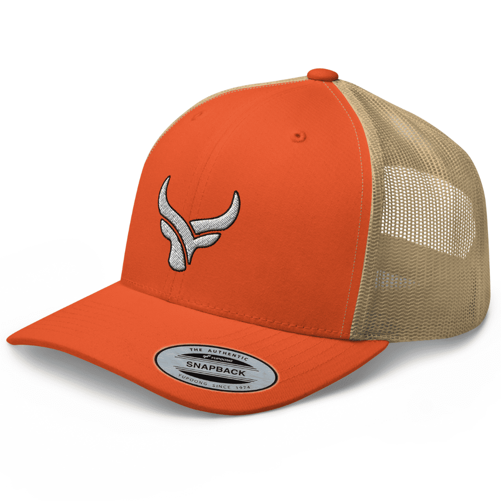 RIVEMUG Bull Head Cowboy Trucker Hat | Curved Bill Mid Crown Adjustable ...