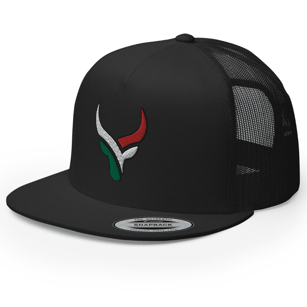 RIVEMUG Bull Head Mexican Cowboy Trucker Hat | Flat Bill High Crown ...