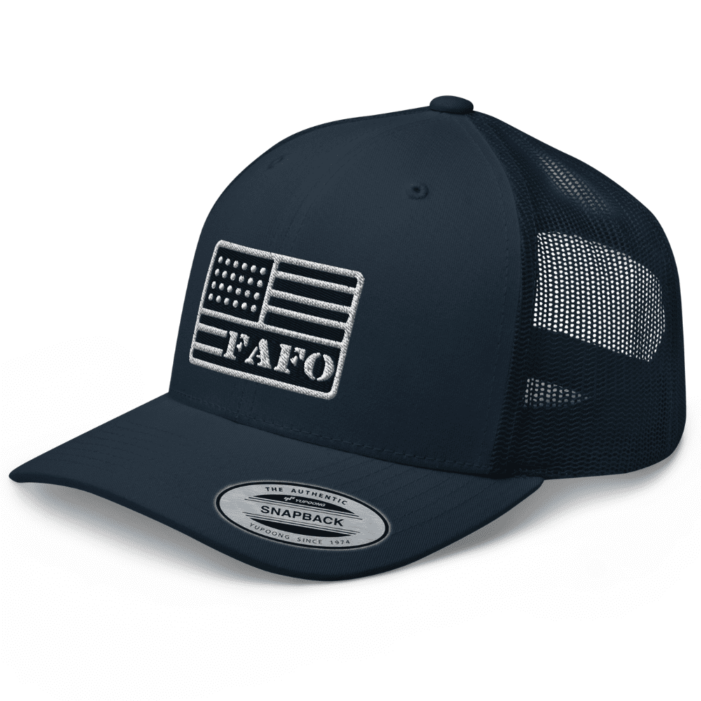 RIVEMUG FAFO USA Flag Trucker Hat Curved Bill Mid Crown Adjustable F ...