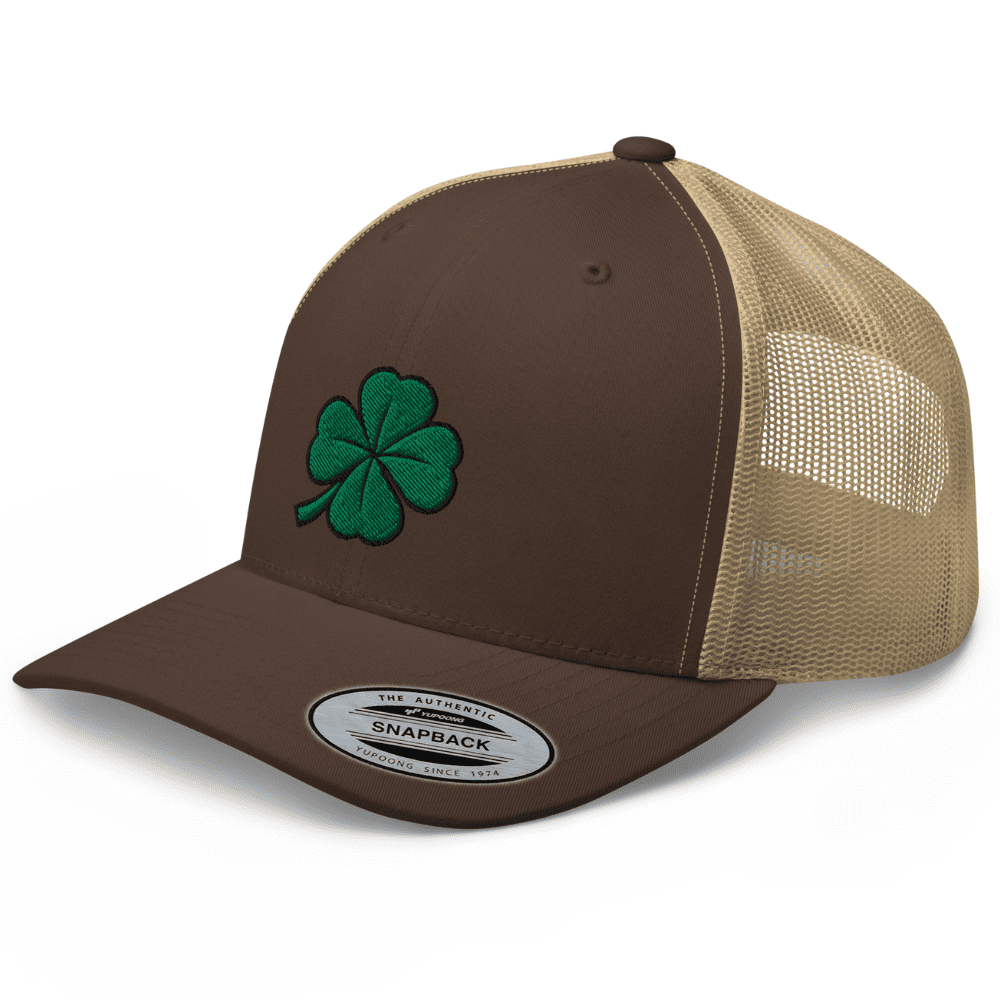 RIVEMUG Green Clover Curved Bill Trucker Hat Mid Crown Adjustable Four ...