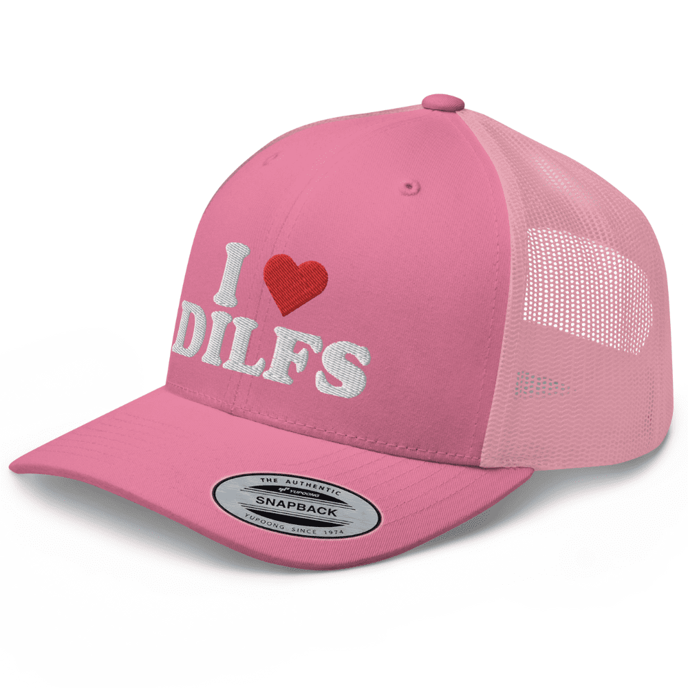RIVEMUG I Love Dilfs Embroidered Trucker Hat Curved Bill Mid Crown ...
