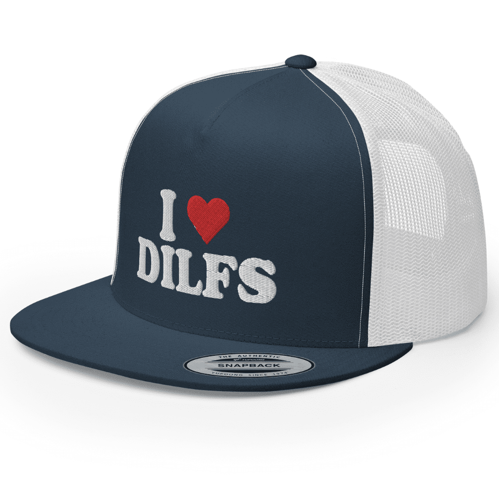 RIVEMUG I Love Dilfs Embroidered Trucker Hat Flat Bill High Crown ...