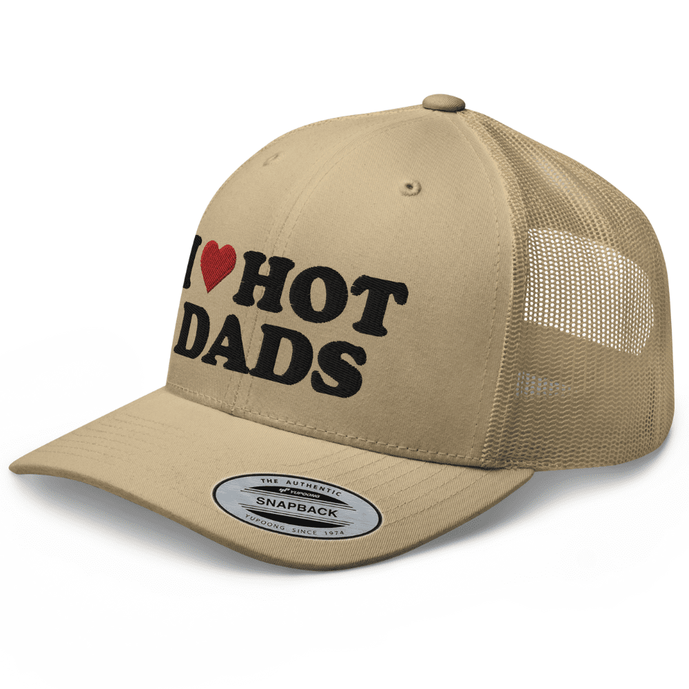 RIVEMUG I Love Hot Dads Embroidered Trucker Hat Curved Bill Mid Crown ...
