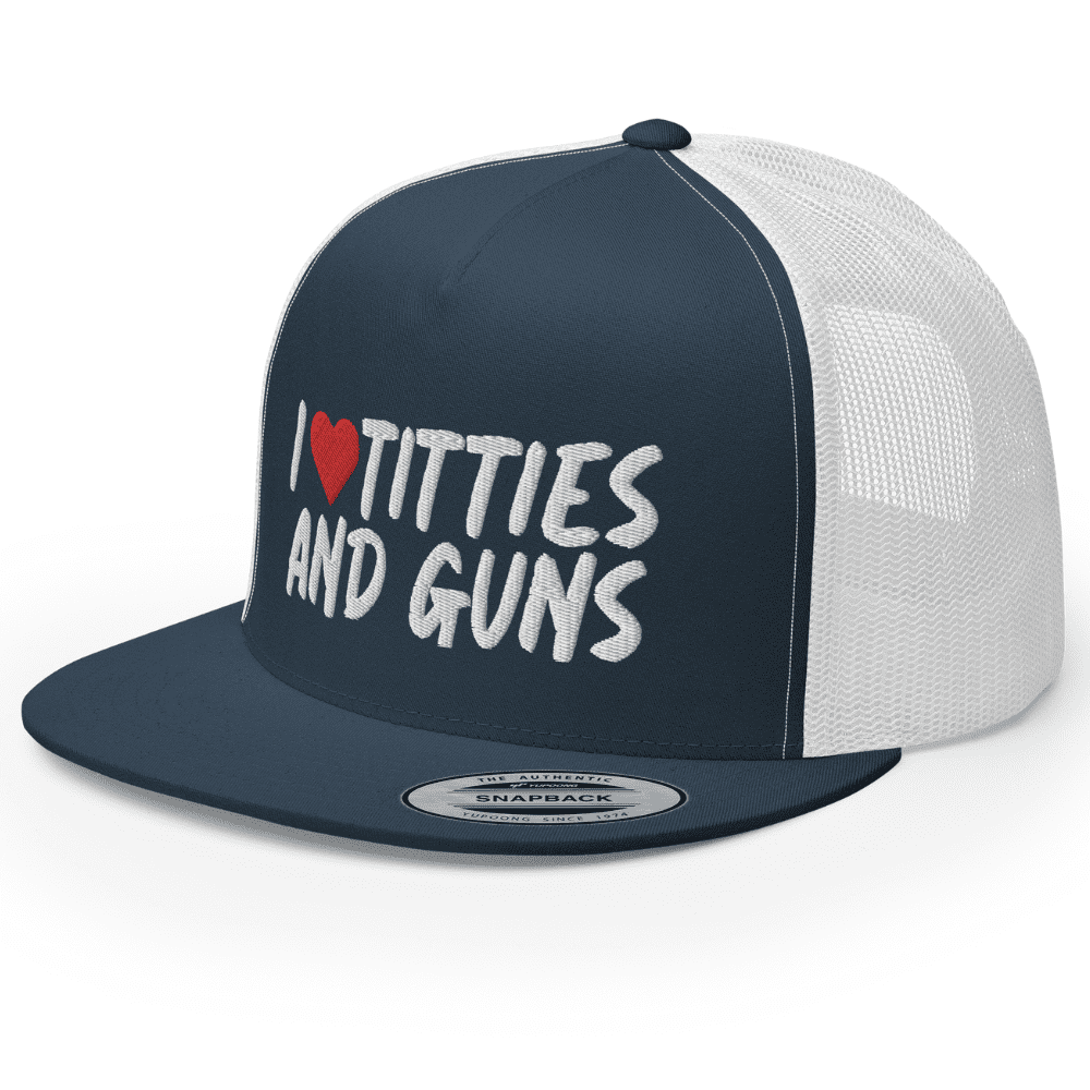 RIVEMUG I Love Titties and Guns Embroidered Trucker Hat Flat Bill High ...