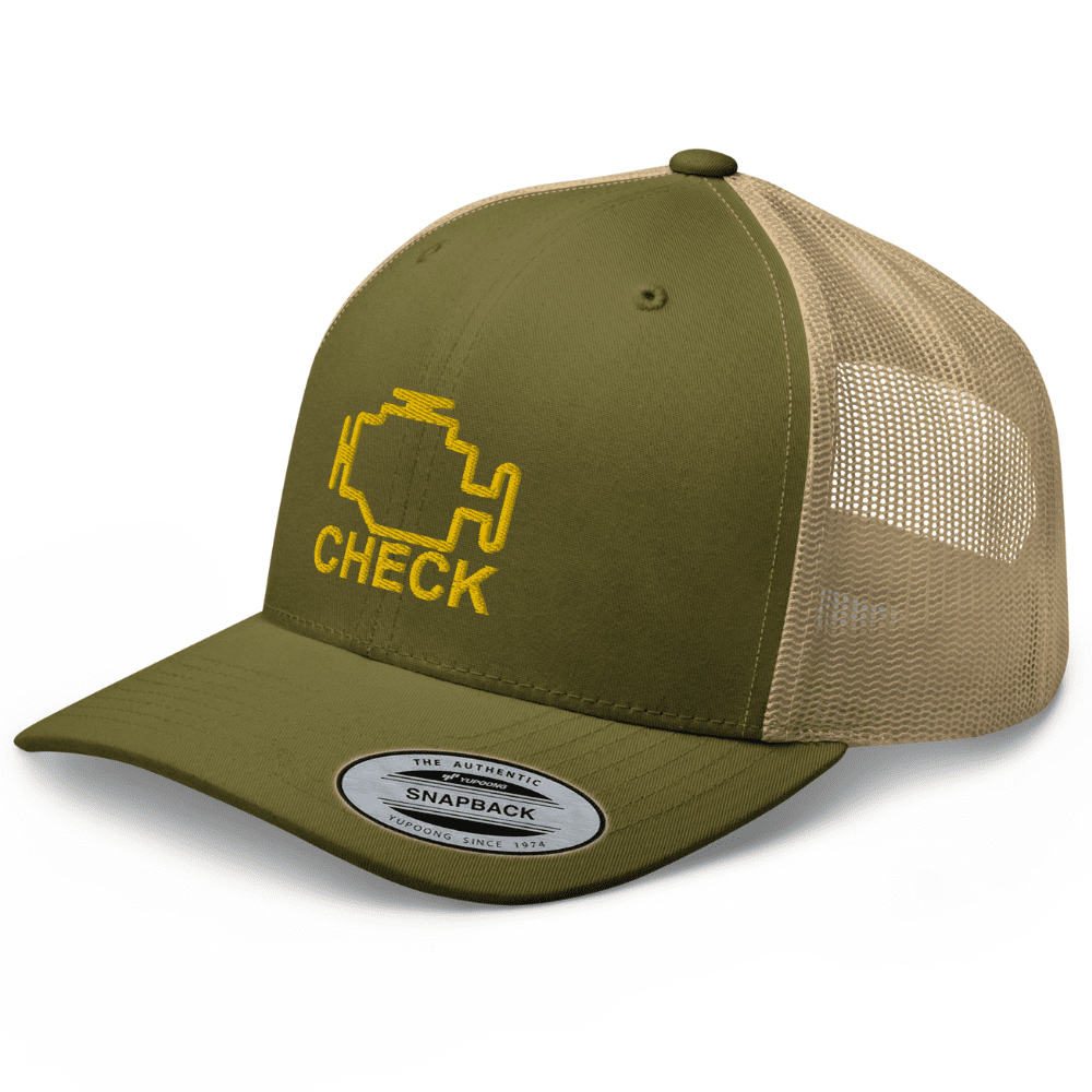 RIVEMUG NG Check Engine Curved Bill Trucker Hat Mid Crown Adjustable ...