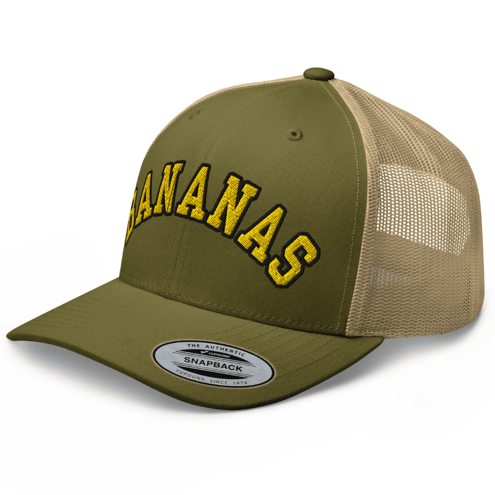RIVEMUG NX Bananas Embroidered Trucker Hat Curved Bill Mid Crown Adjustable Baseball Cap (Moss ...
