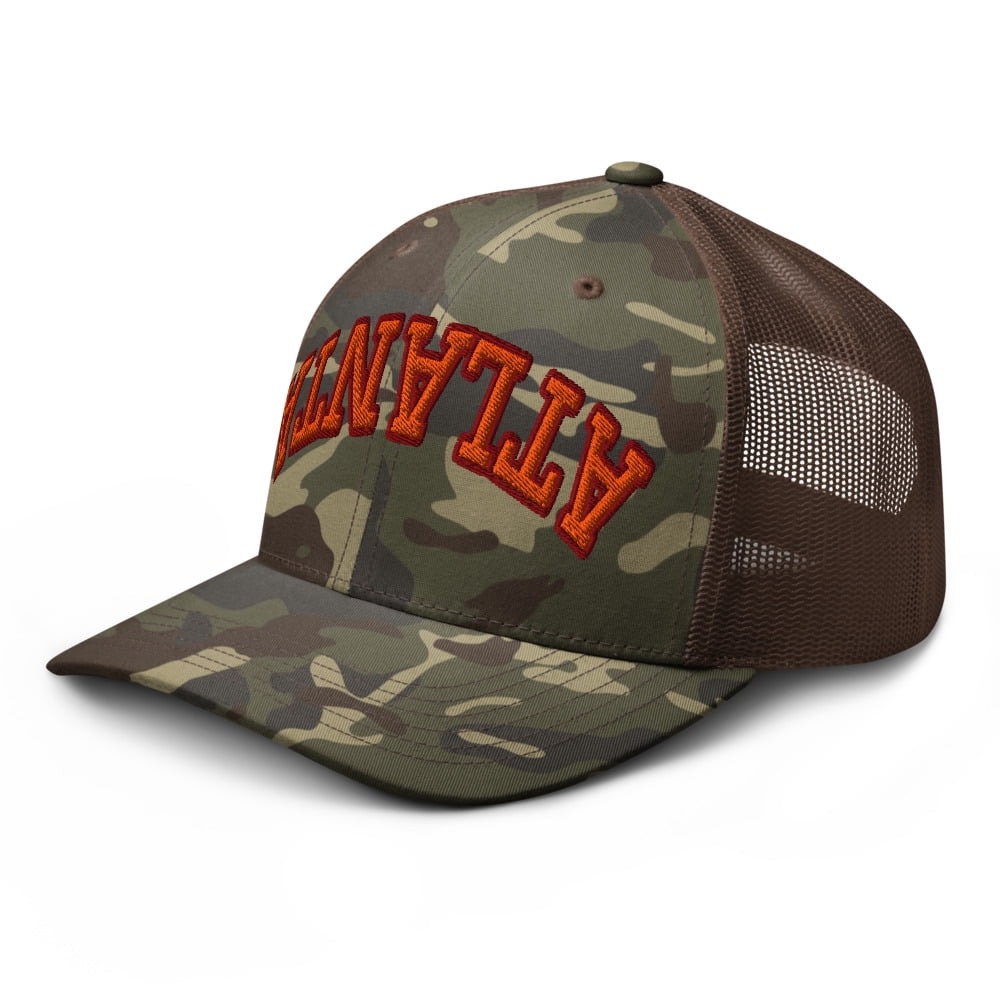 RIVEMUG NX Camo Upside Down Atlanta Camouflage Trucker Hat Embroidered ...