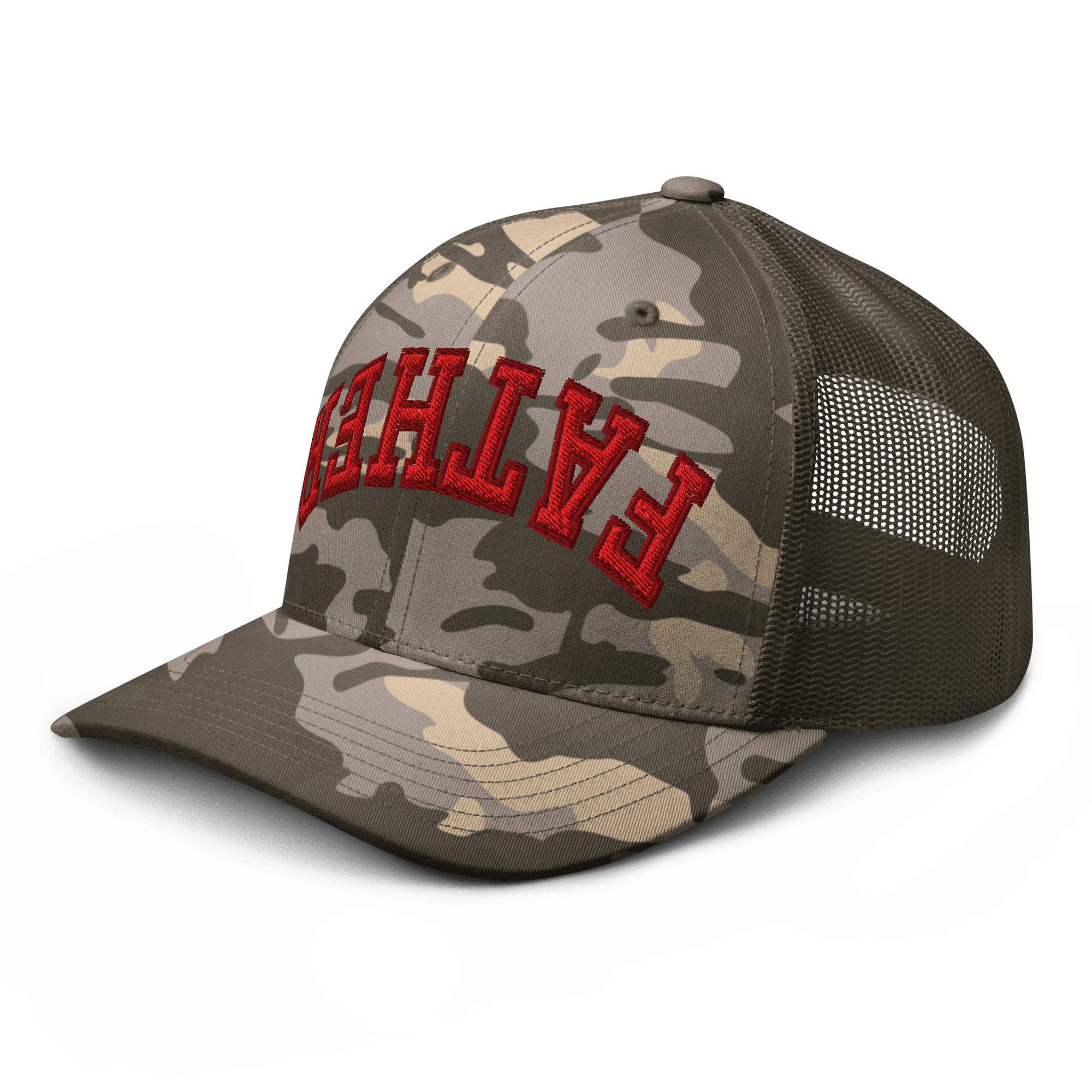 RIVEMUG NX Camo Upside Down Father Camouflage Trucker Hat Embroidered ...