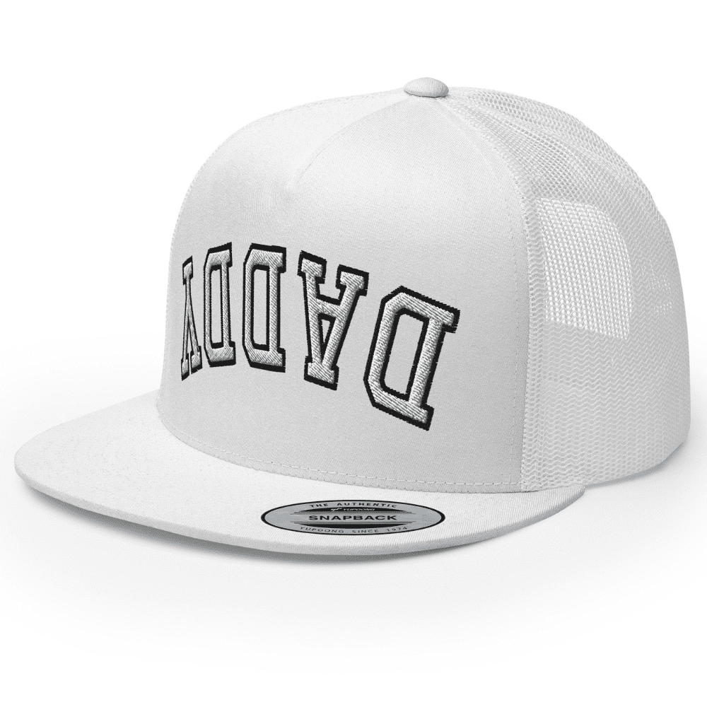RIVEMUG NX Daddy Upside Down Embroidered Flat Bill Trucker Hat High ...