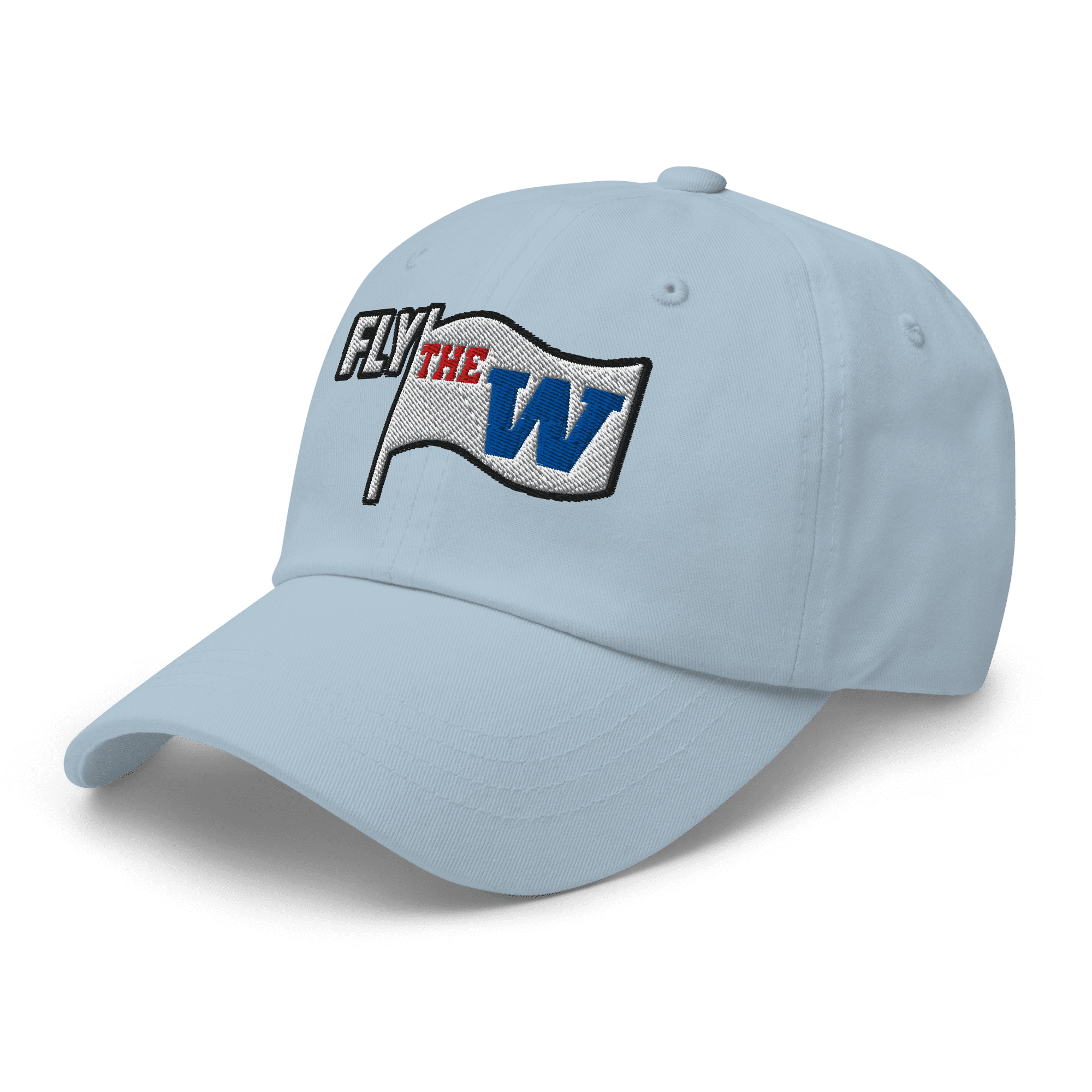 RIVEMUG NX Fly The W Embroidered Curved Bill Cap Relaxed Fit Low Crown ...