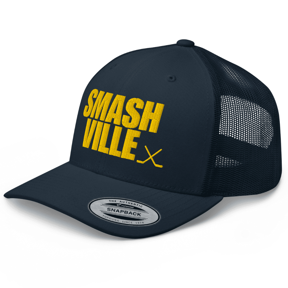 RIVEMUG NX Gold Smashville Embroidered Curved Bill Trucker Hat Mid ...
