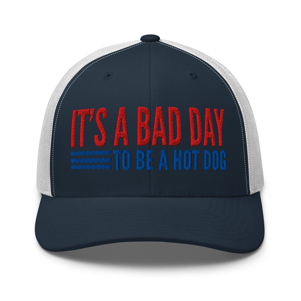 RIVEMUG NX It's a Bad Day to be a Hot Dog Trucker Hat Embroidered Curved Bill Mid Crown ...