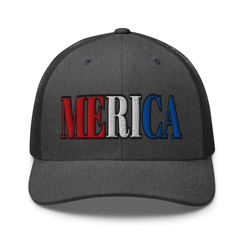 RIVEMUG NX Merica Embroidered Trucker Hat Curved Bill Mid Crown ...