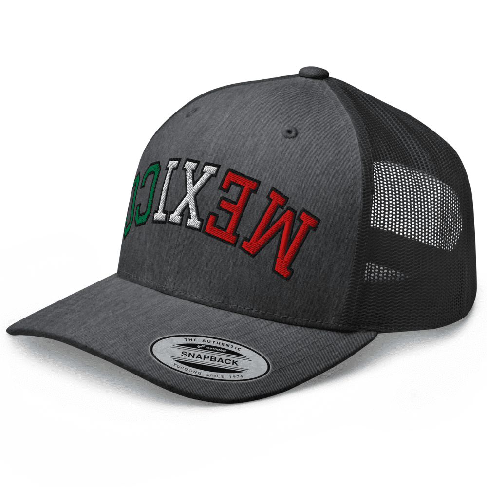 RIVEMUG NX Mexico Upside Down Embroidered Curved Bill Trucker Hat Mid ...