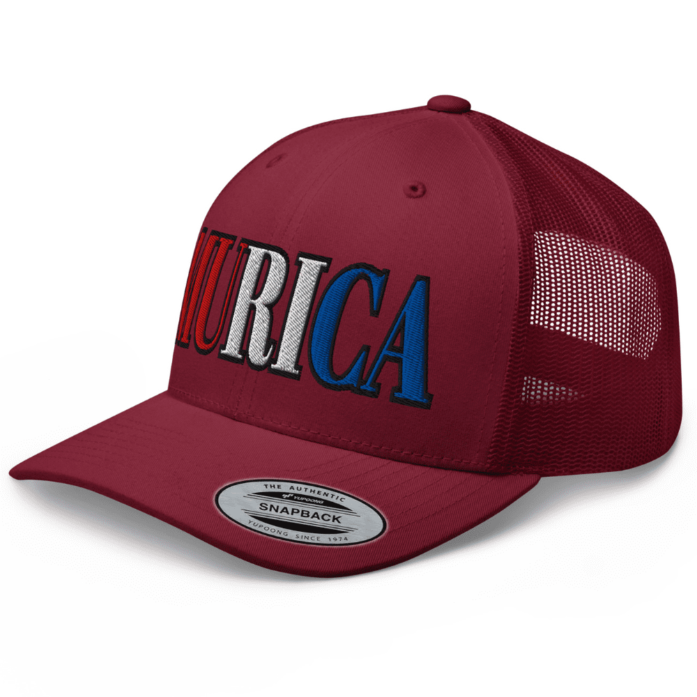 RIVEMUG NX Murica Embroidered Trucker Hat Curved Bill Mid Crown ...
