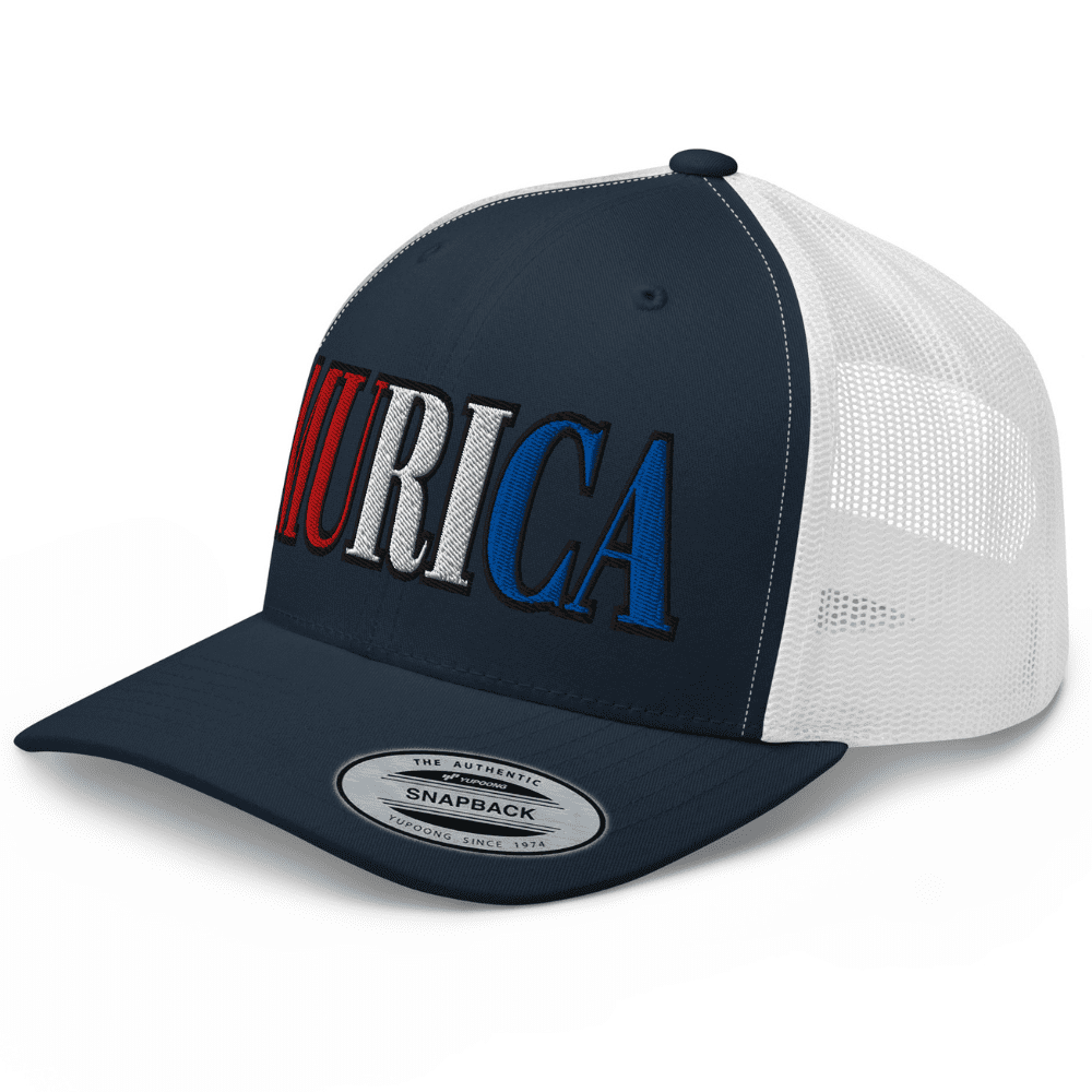 RIVEMUG NX Murica Embroidered Trucker Hat Curved Bill Mid Crown ...