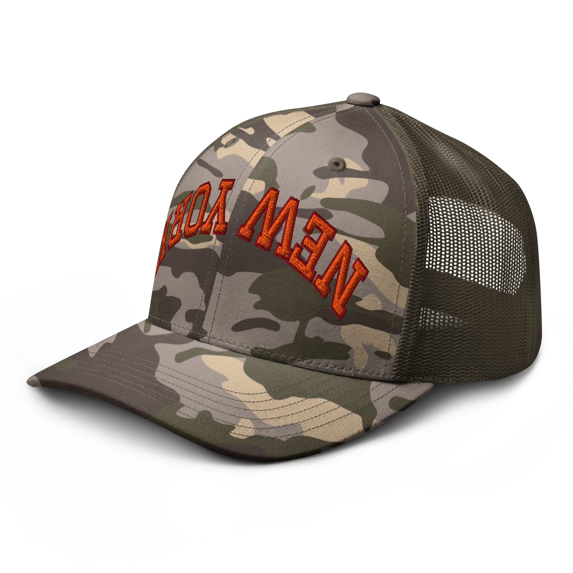 RIVEMUG NX New York Upside Down Camouflage Trucker Hat Embroidered ...