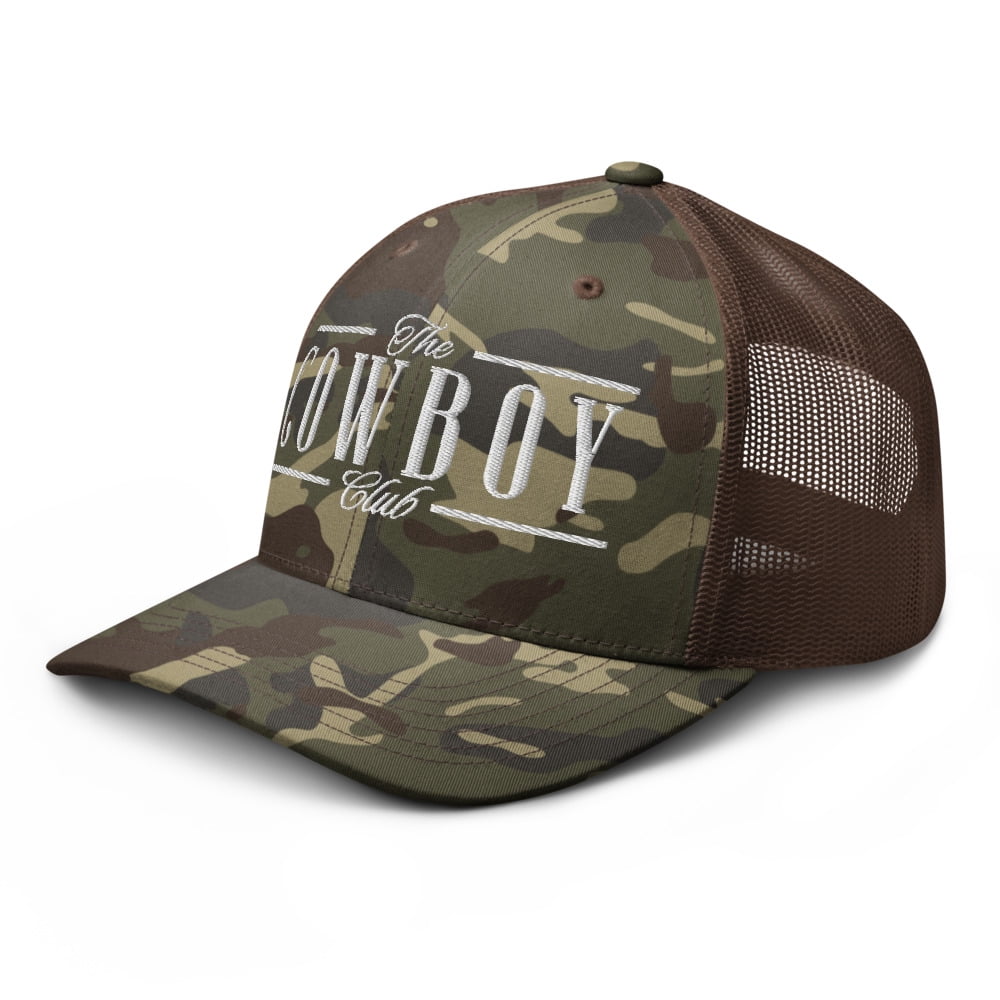 RIVEMUG NX The Cowboy Club Embroidered Curved Bill Camouflage Trucker ...
