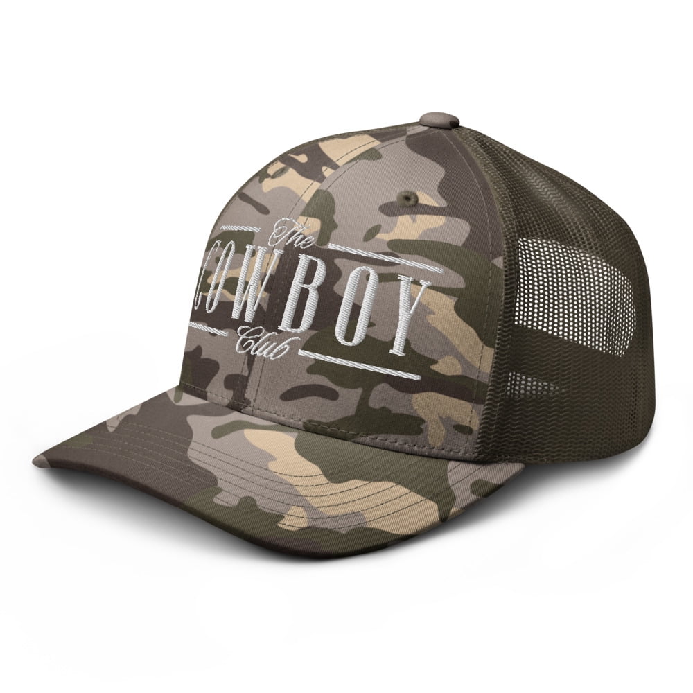 RIVEMUG NX The Cowboy Club Embroidered Curved Bill Camouflage Trucker ...