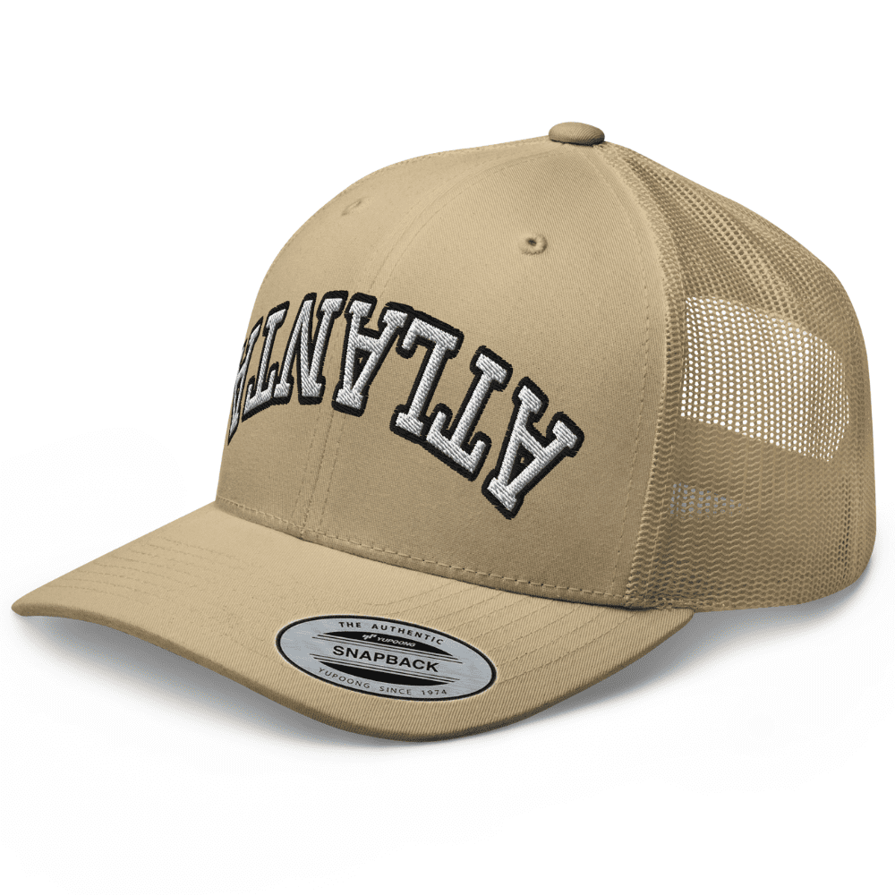 RIVEMUG NX Upside Down Atlanta Trucker Hat Embroidered Curved Bill Mid Crown Adjustable ATL Cap ...
