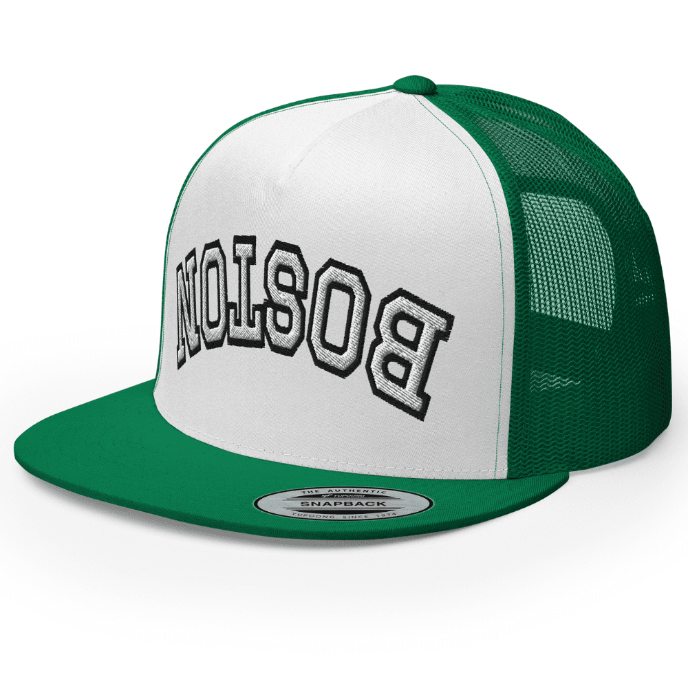 RIVEMUG NX Upside Down Boston Trucker Hat Embroidered Flat Bill High ...