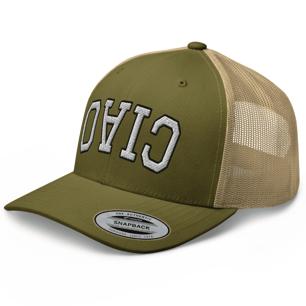 RIVEMUG NX Upside Down Ciao Trucker Hat Embroidered Curved Bill Mid ...