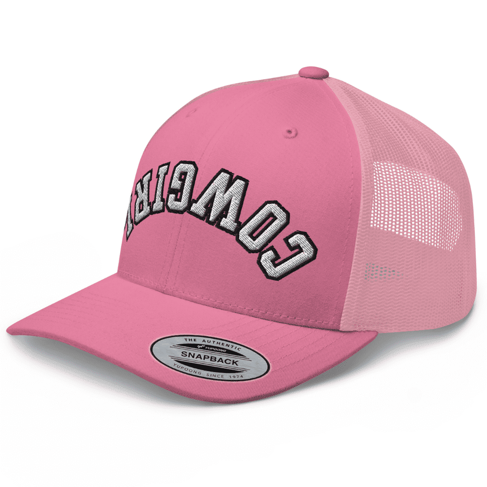 RIVEMUG NX Upside Down Cowgirl Rodeo Embroidered Trucker Hat Curved ...