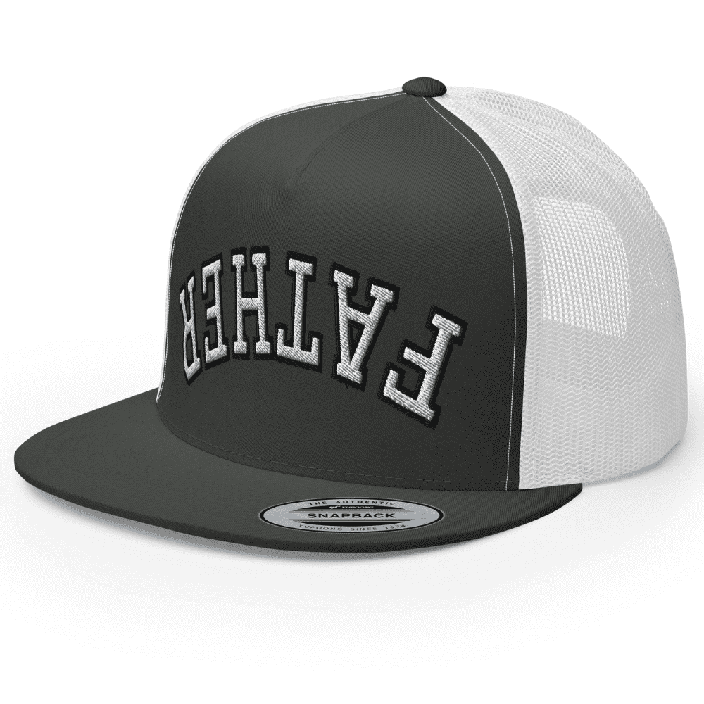 RIVEMUG NX Upside Down Father Trucker Hat Embroidered Flat Bill High ...