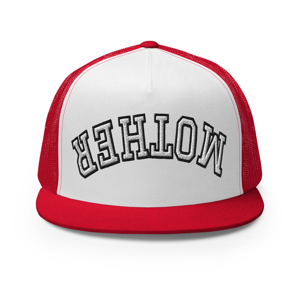 RIVEMUG NX Upside Down Mother Trucker Hat Embroidered Flat Bill High ...