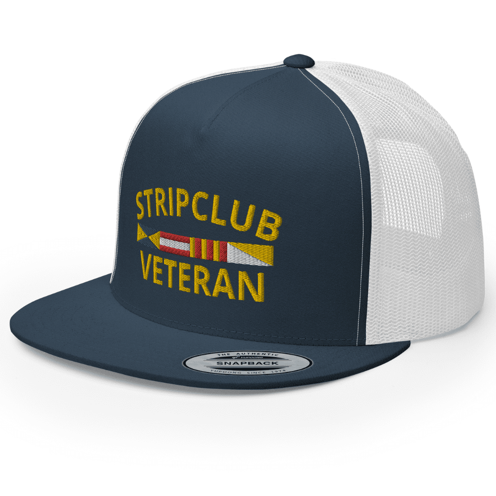 RIVEMUG Strip Club Veteran Premium Trucker Hat High Crown Flat Bill ...