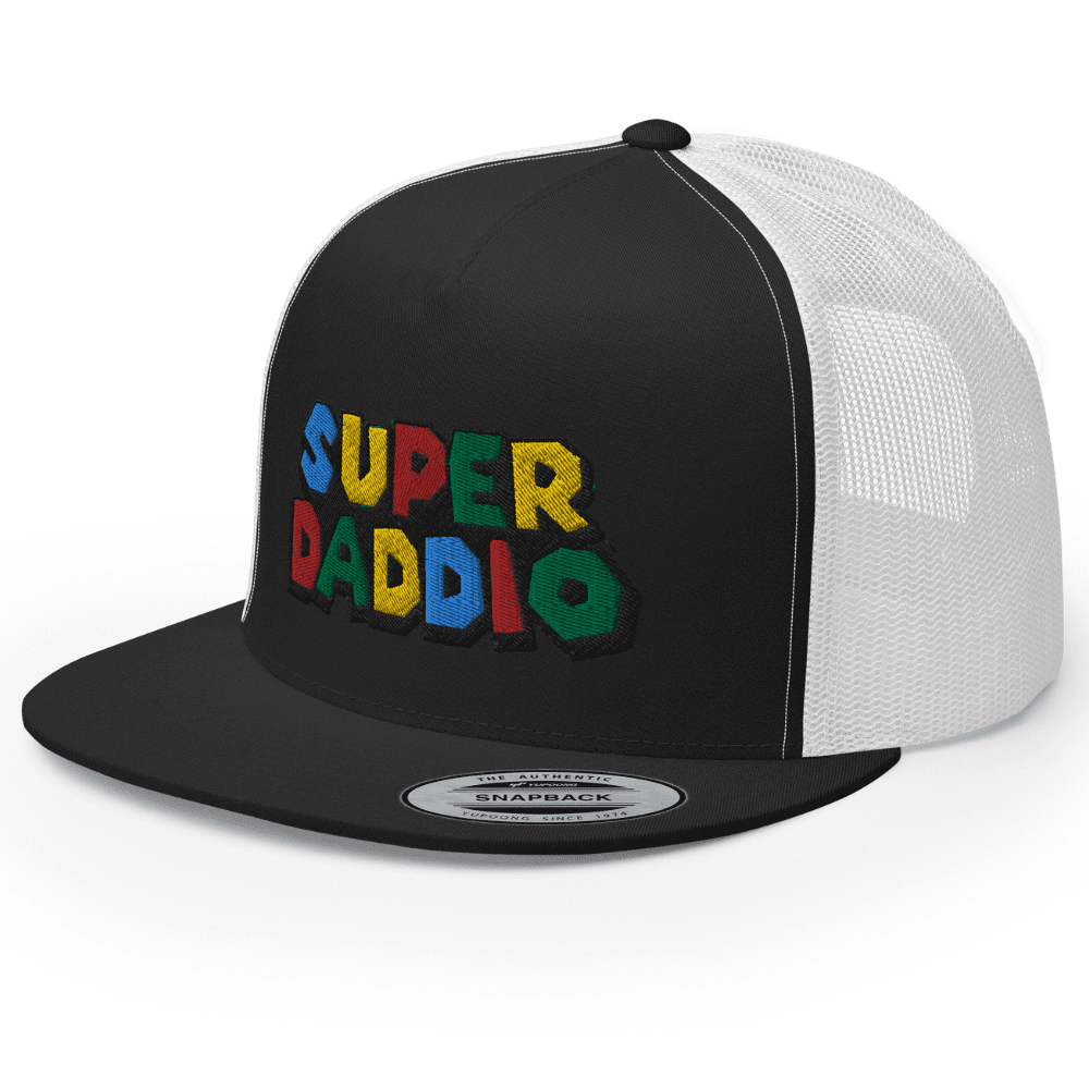 RIVEMUG Super Daddio Premium Trucker Hat High Crown Flat Bill ...