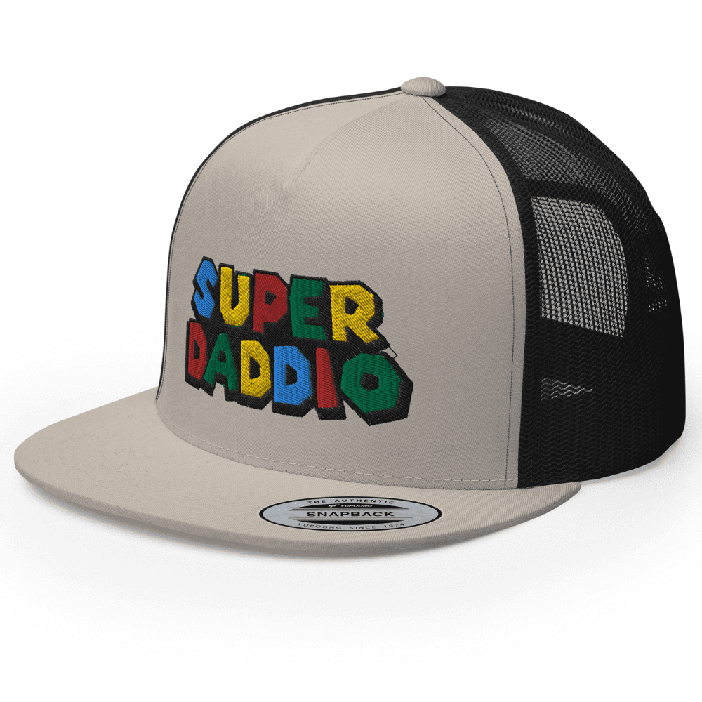 RIVEMUG Super Daddio Premium Trucker Hat High Crown Flat Bill ...