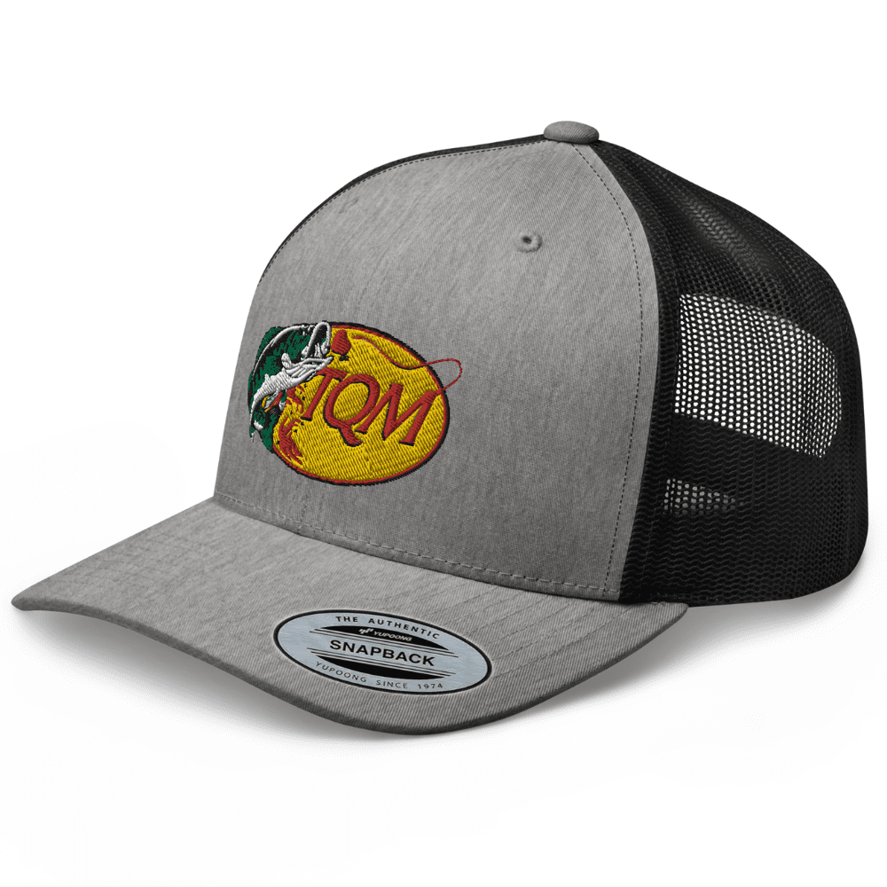 RIVEMUG TQM Embroidered Curved Bill Trucker Hat Mid Crown Adjustable ...