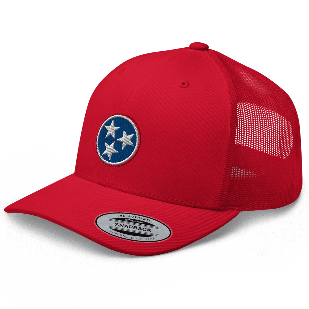 RIVEMUG Tennessee Curved Bill Trucker Hat Mid Crown Adjustable Tri Star ...