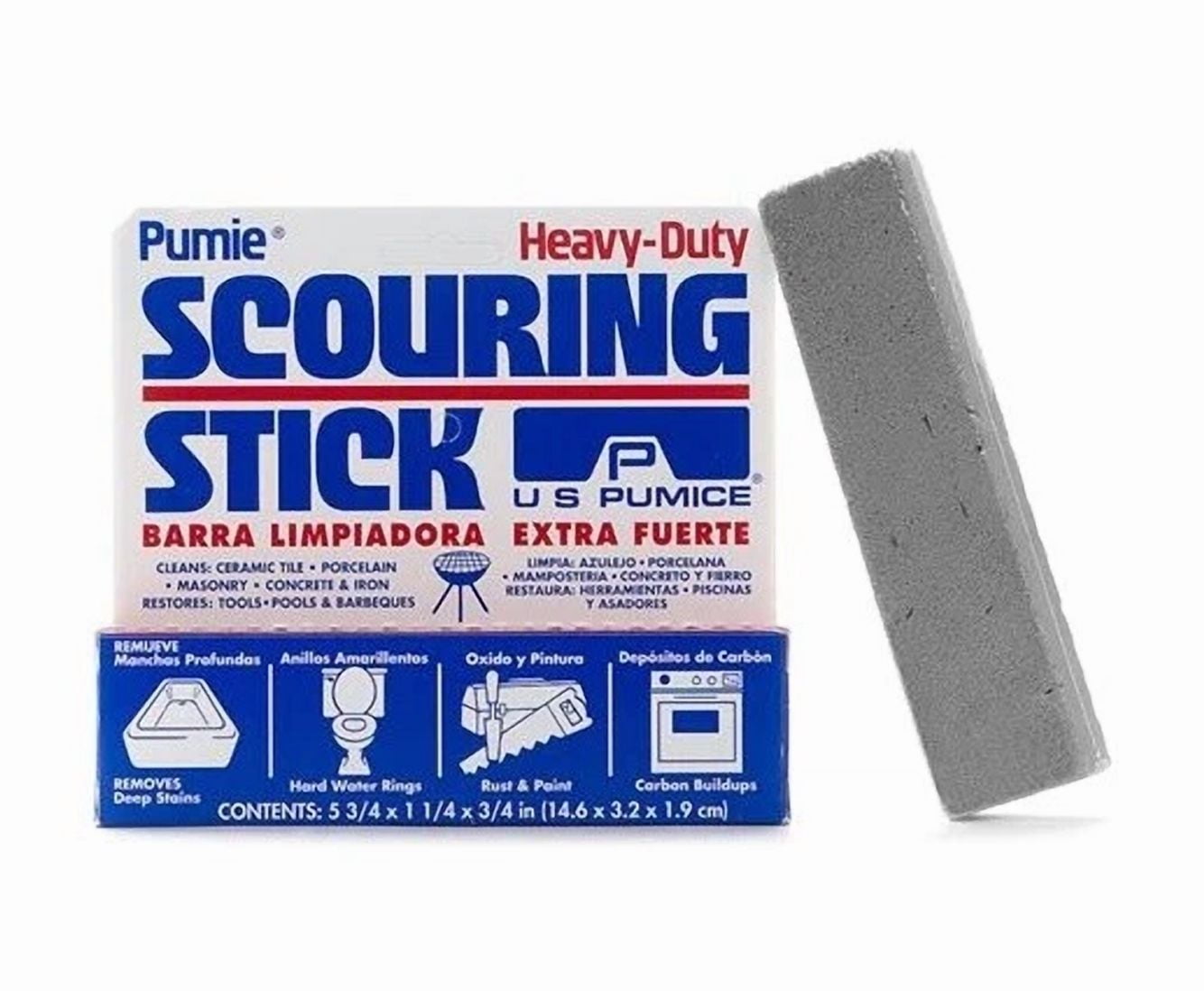 RIVEN- Heavy Duty Pumice Scour Stone Stick Sink Toilet Bowl Ring Clean ...