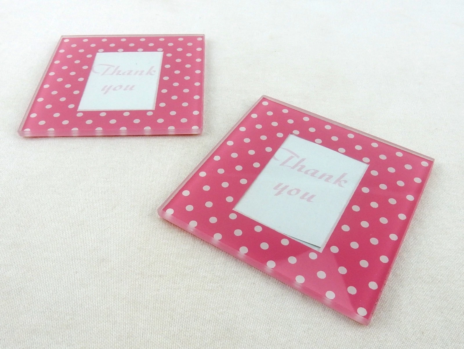 RIVEN- Glass Picture Frame Coasters ~ Squares, Set/2, Thank You Gift, 1 ...