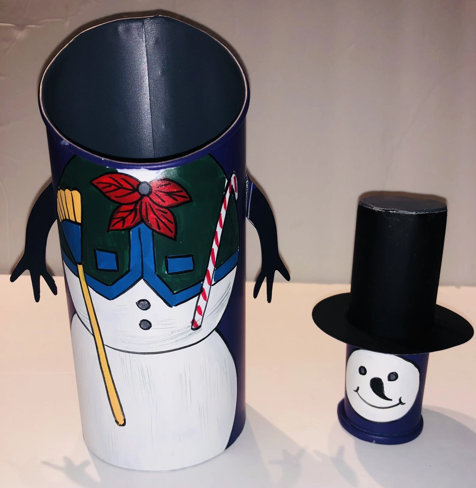RIVEN- Holiday/Christmas Snowman Wine Bottle Decor Tin Covers - Walmart.com