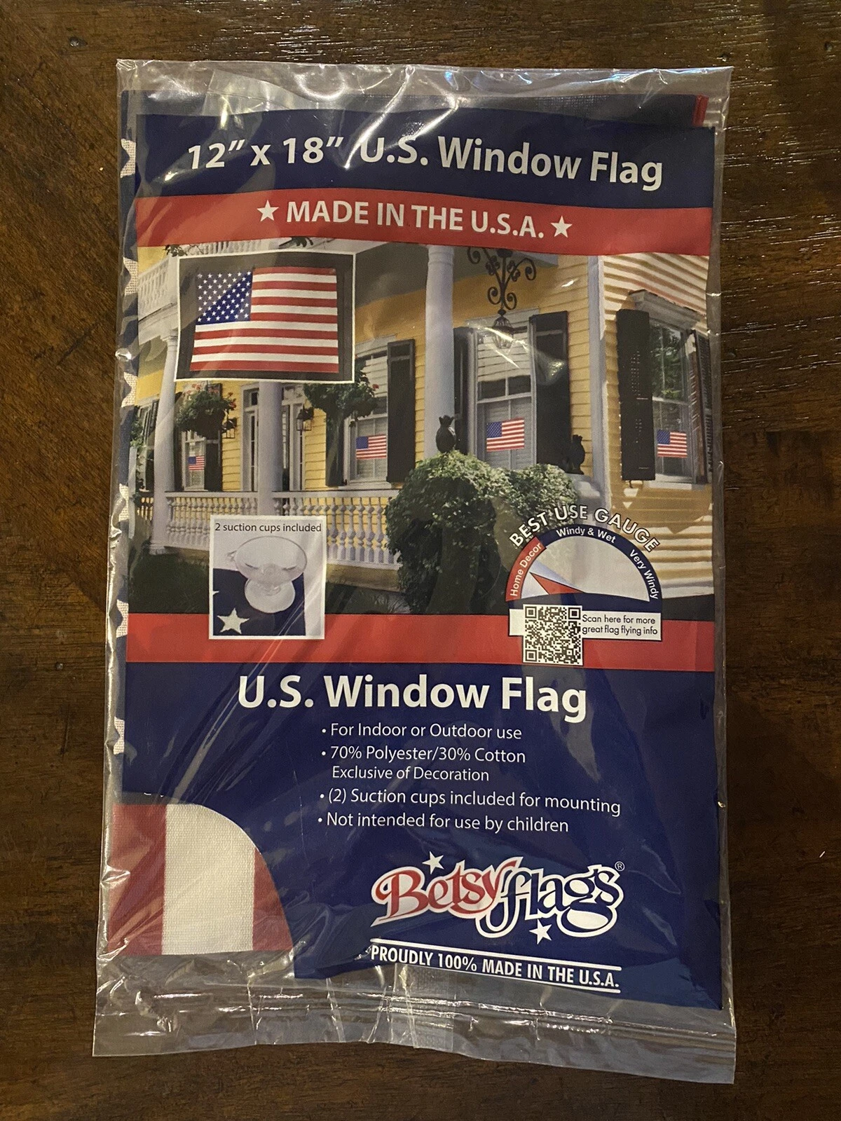 RIVEN- U.S. Window Flag 12" X 18" By Betsy Flags Brand New - Walmart.com