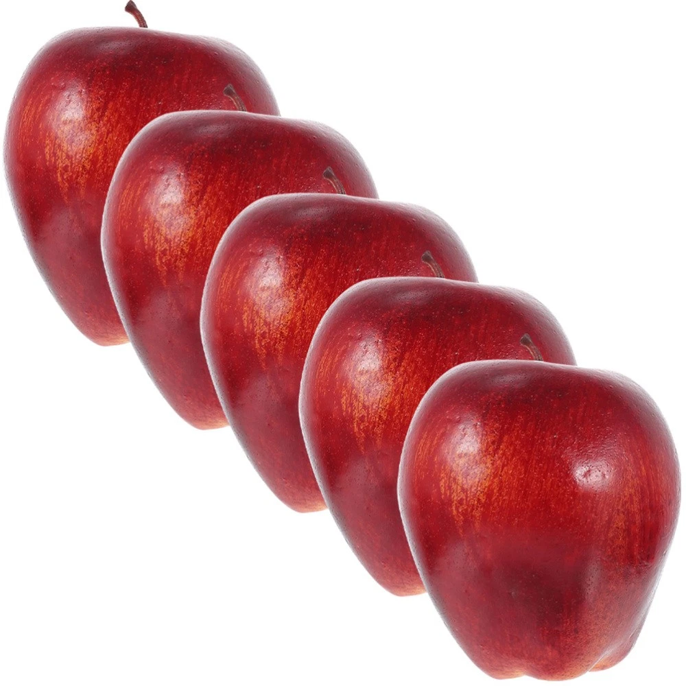 RIVEN- Lifelike Red Apples Foam Model Pack Of 5 For Restaurant And Home ...