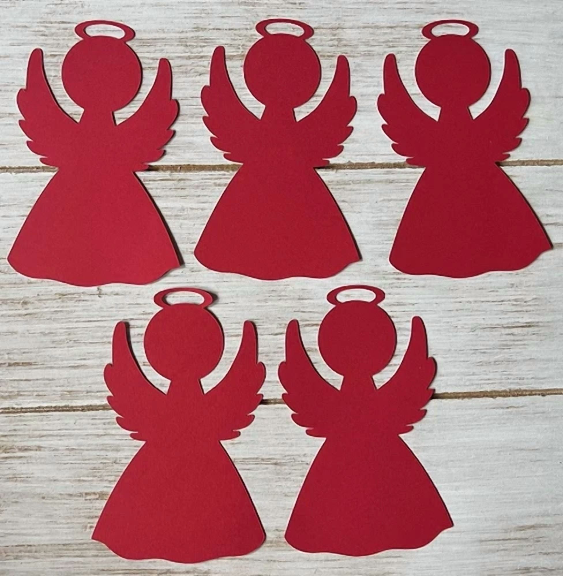 RIVEN- Red Paper Angels Cut Outs Die Cuts Holiday Christmas Crafts Set ...