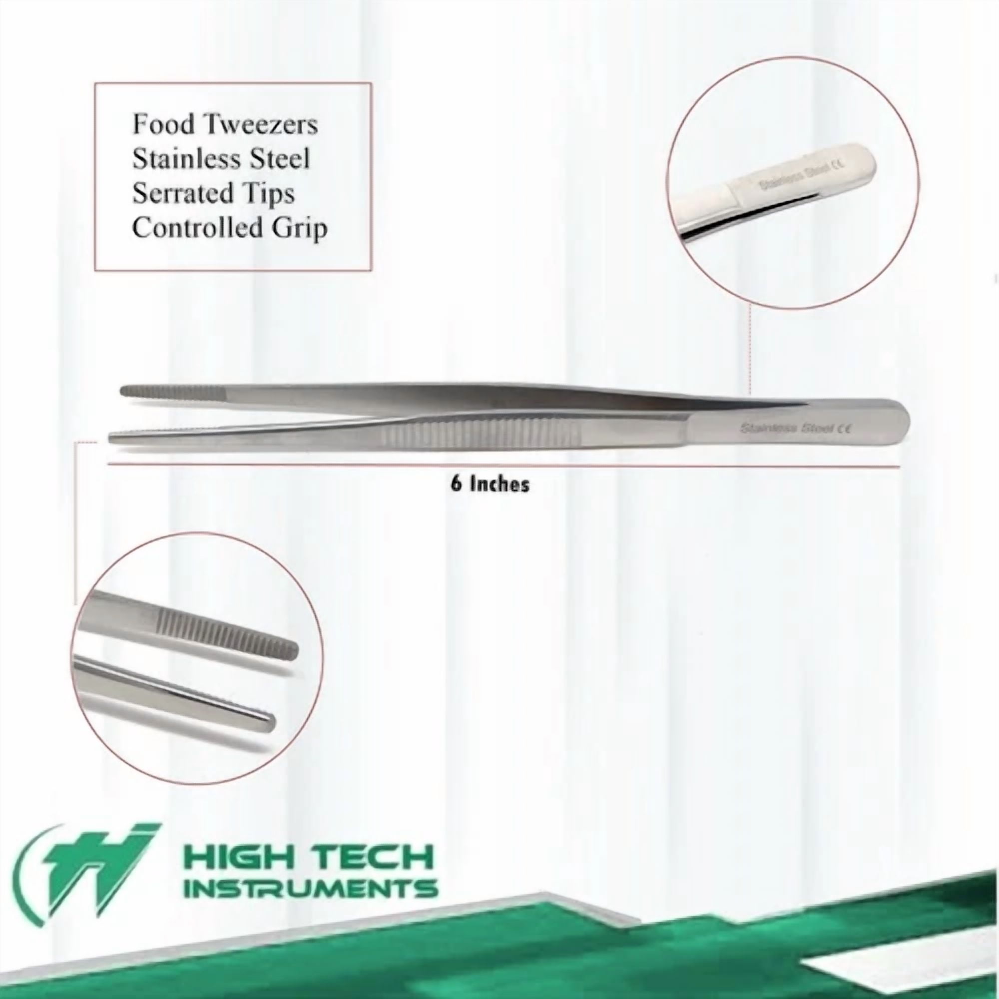 RIVEN- Stainless Steel Kitchen Tweezers, Culinary Long Chef With Blunt ...