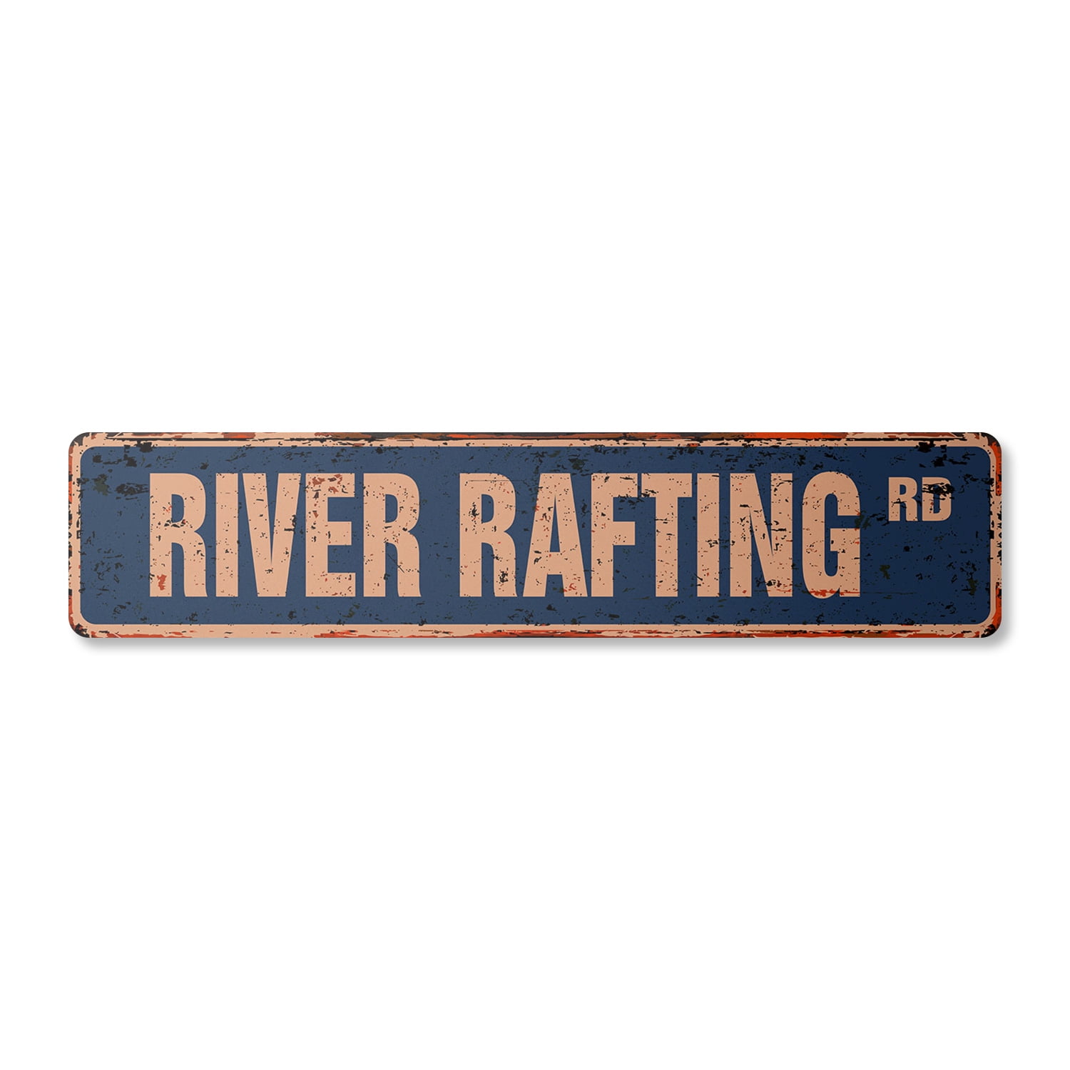 RIVER RAFTING Vintage Aluminum Street Sign whitewater white water raft ...