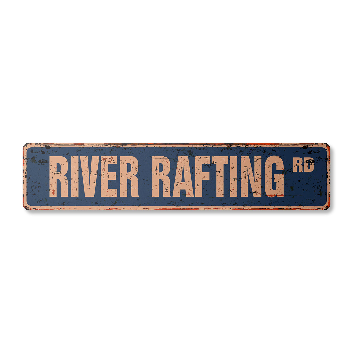 RIVER RAFTING Vintage Plastic Street Sign whitewater white water raft ...