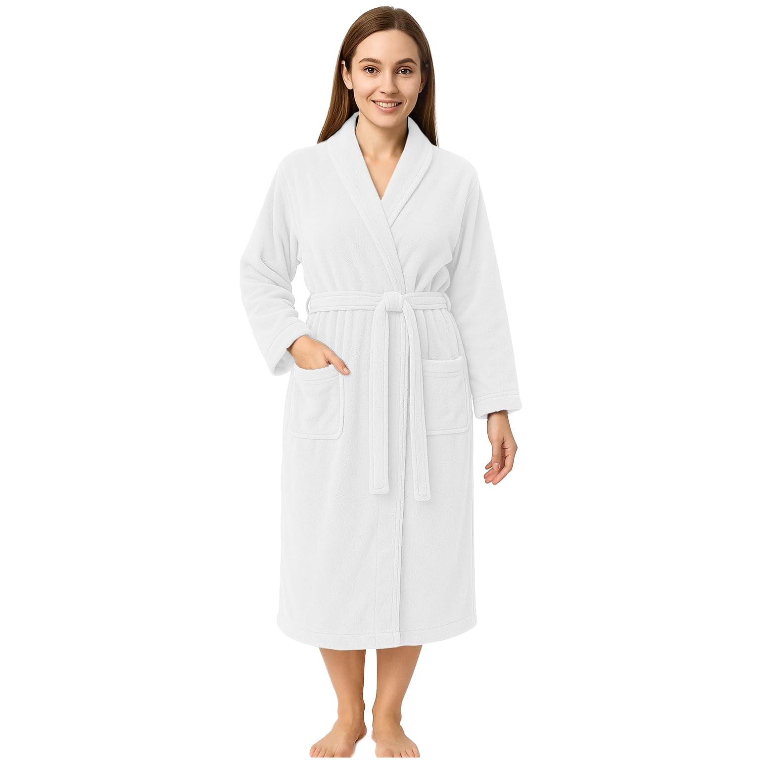 RIVERSIDE 100% Cotton Terry Bathrobe for Men & Women, Absorbent Spa ...