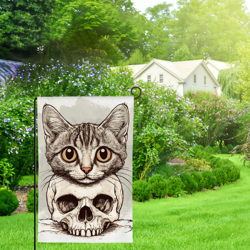 RIVERWILLOW Garden Decor Flags, Halloween Cartoon Ghost Patterns Double ...