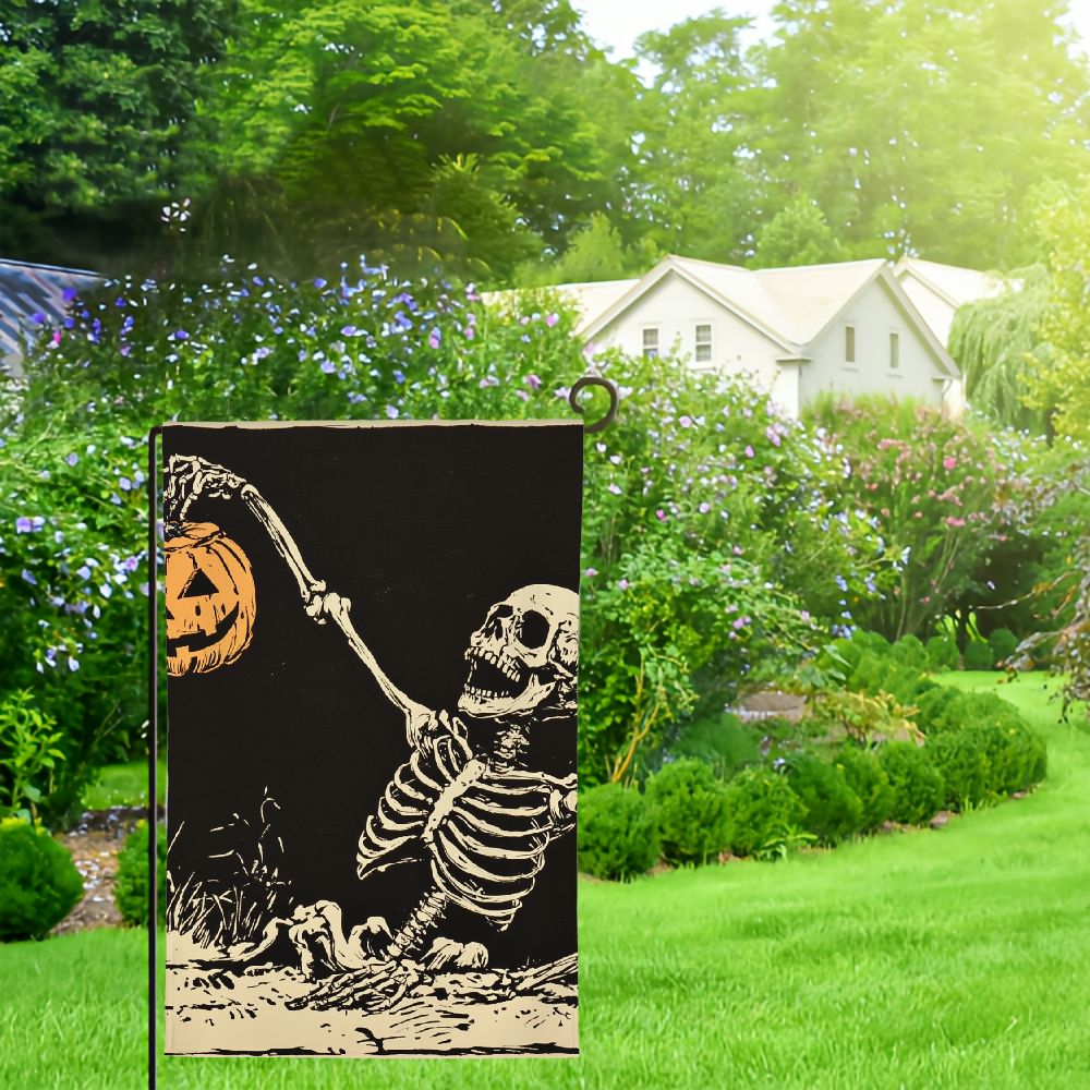 RIVERWILLOW Spooky Halloween Garden Flag 12x18 inch Double Sided ...