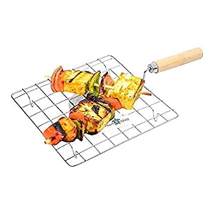 RIVUGJA 1 pcs Stainless Steel Square Papad Jali Roti Roast Grill with ...