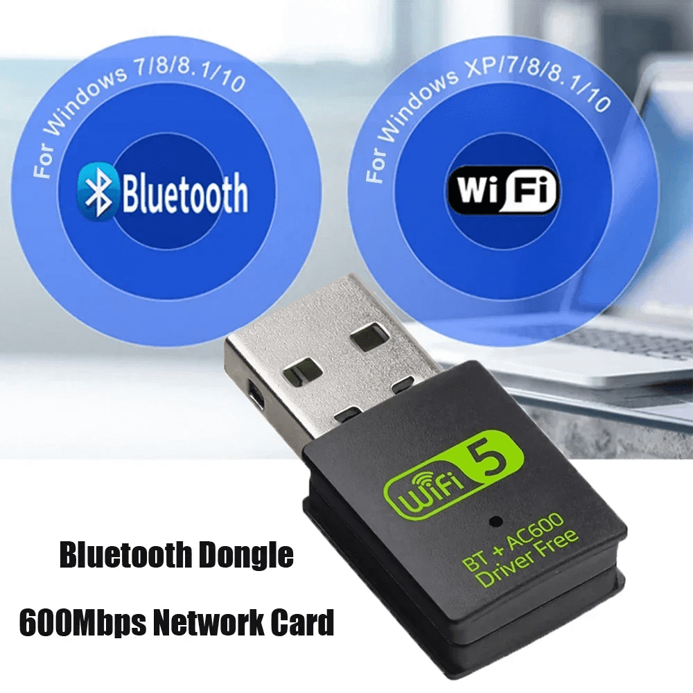 RIWPKFH 600Mbps USB WiFi Bluetooth Adapter 2in1 Dongle Dual Band 2.4G ...